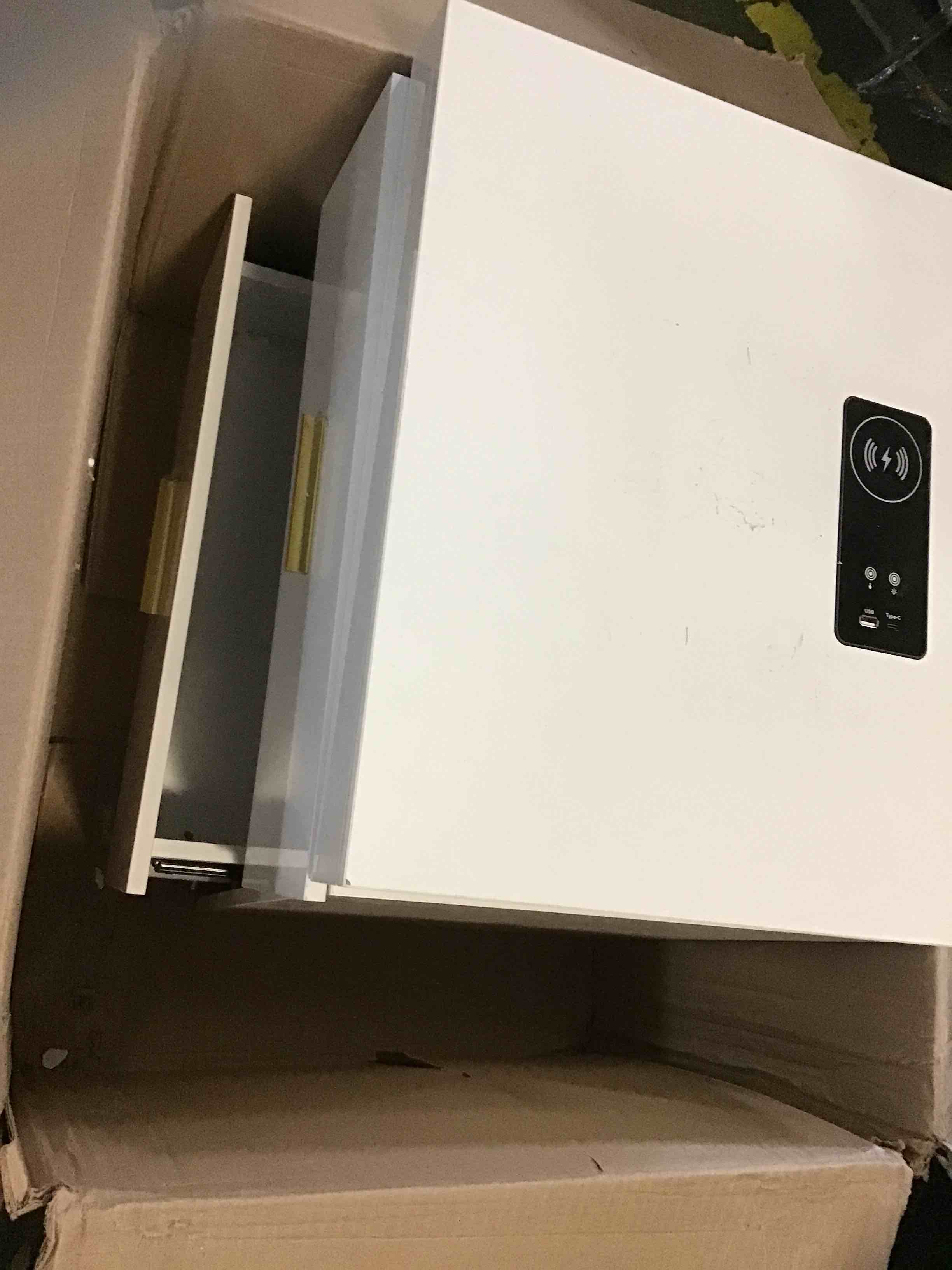 WOOVIVS LED Nightstand with Wireless Charging Station & USB Charging ...