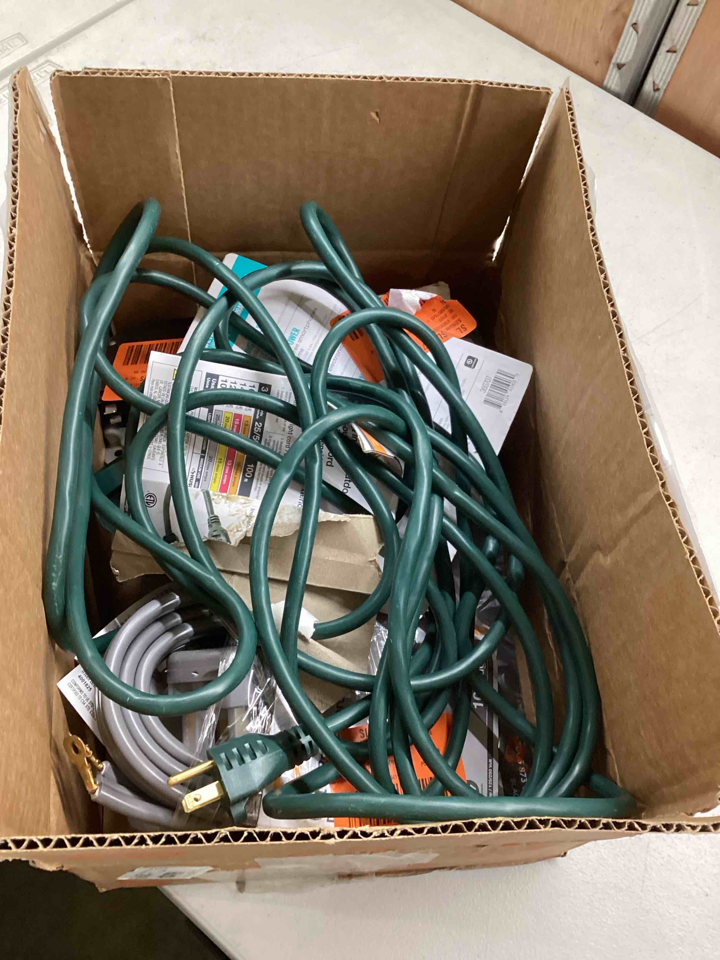 Assorted Bix of Miscellaneous, Extension cords,Outdoor Control aplugs ...