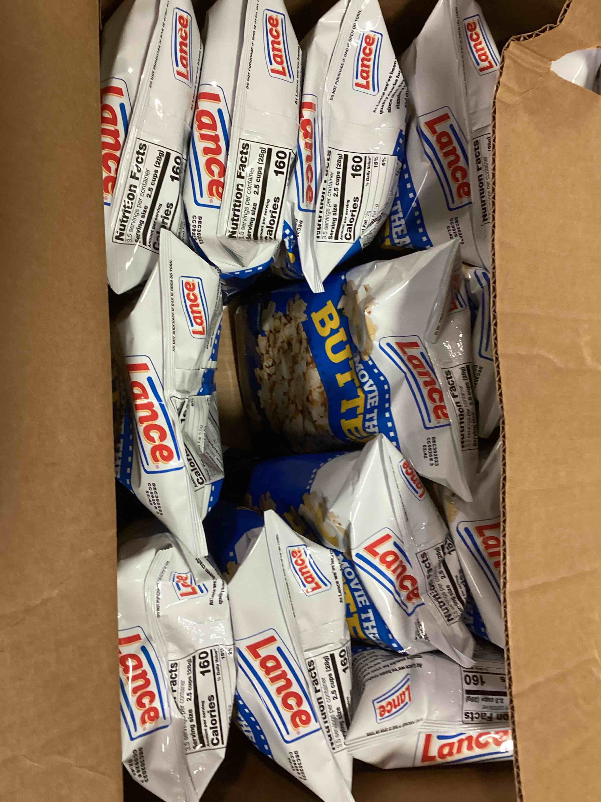 LANCE, POPCORN, BUTTER, BUTTER 15 pack