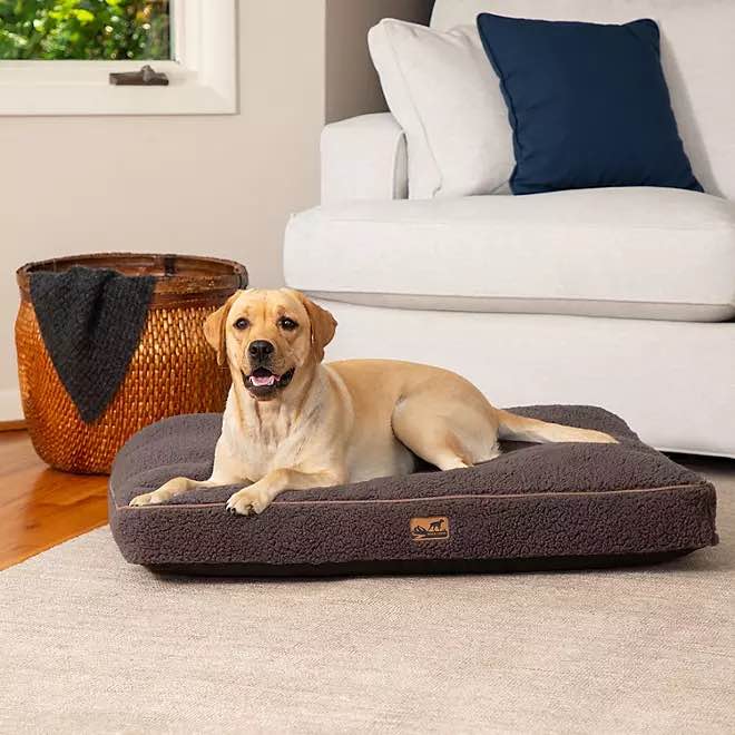 Ridge Creek Plush Lounger Dog Bed, 27" x 36" (Charcoal Grey)