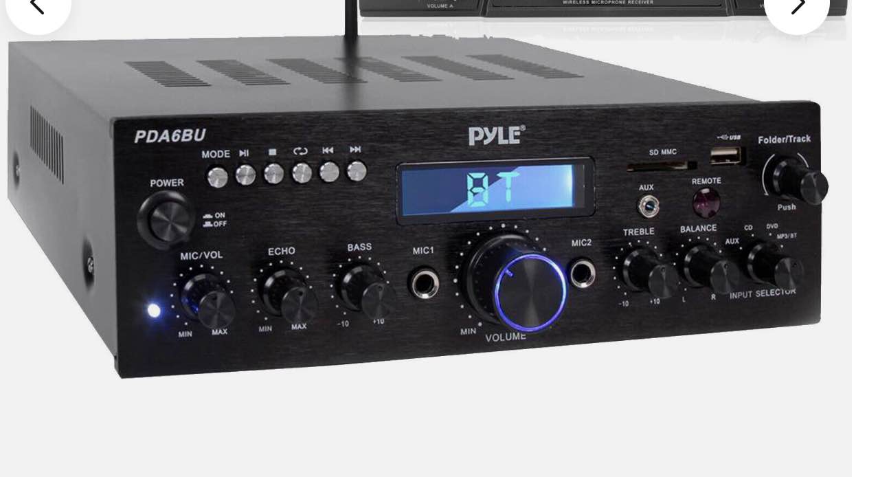Pyle PDA6BU Stereo Amplifier Receiver + Wireless Microphone System w ...