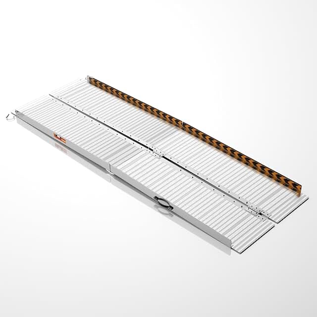 VNN Portable Wheelchair Ramp 7FT, Non-Slip Aluminum Folding Handicap ...