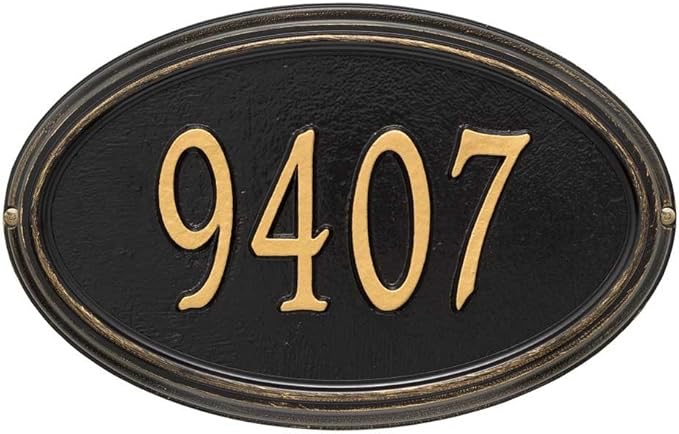 Comfort House Address Plaque - Oval Shape Metal Address Sign ...