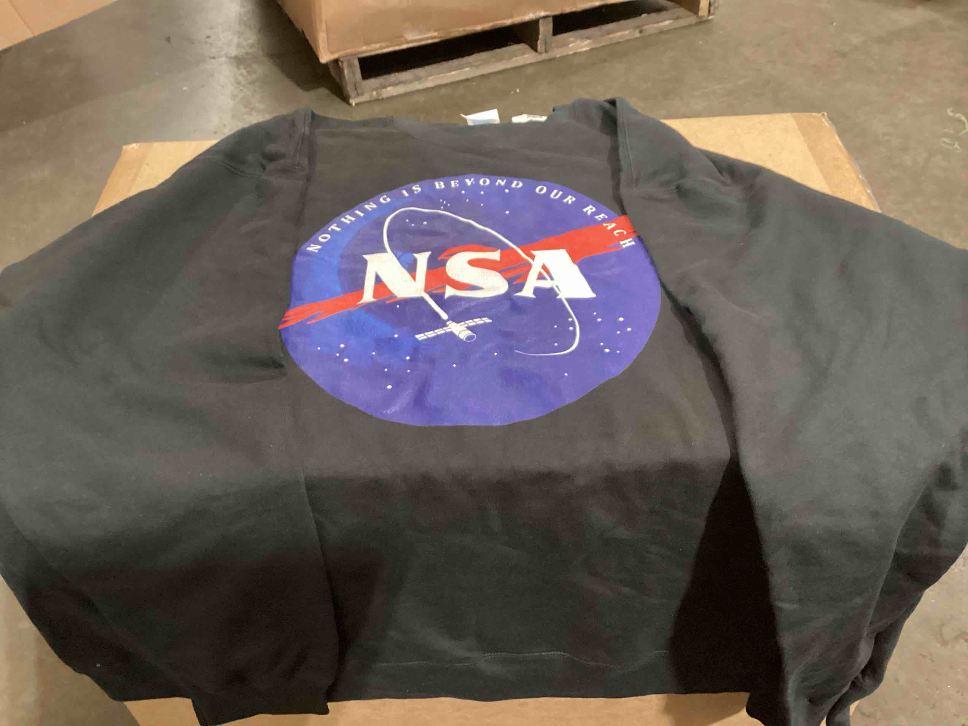 XXLARGE NSA NOTHING IS BEYOND OUR REACH BLACK SWEATSHIRT