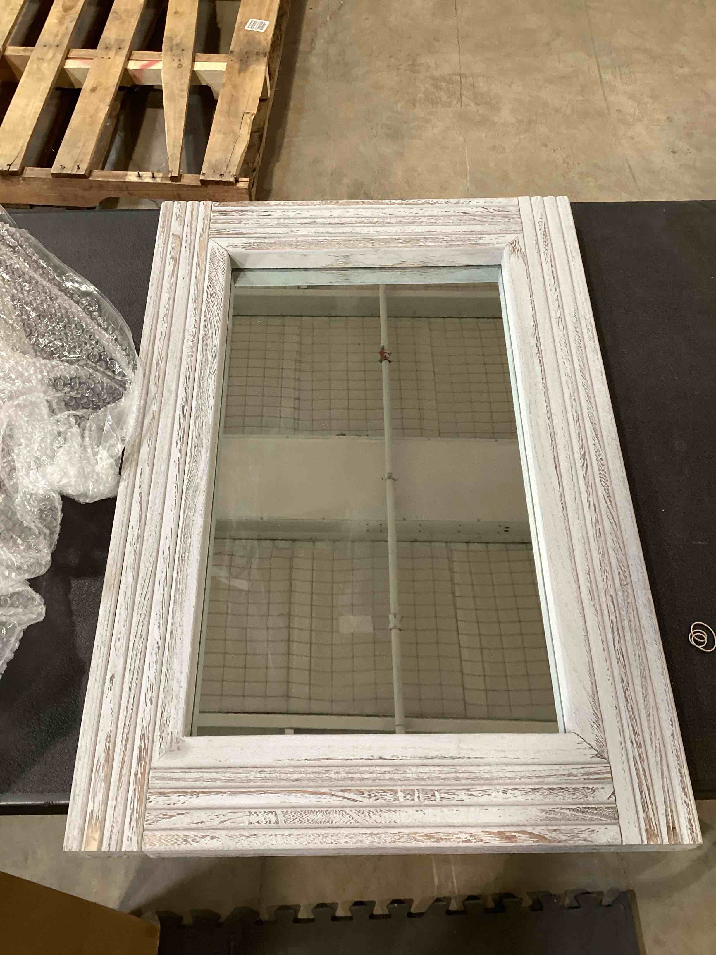 AAZZKANG Wood Framed Mirror Rectangular Rustic Wall Mirror Farmhouse ...