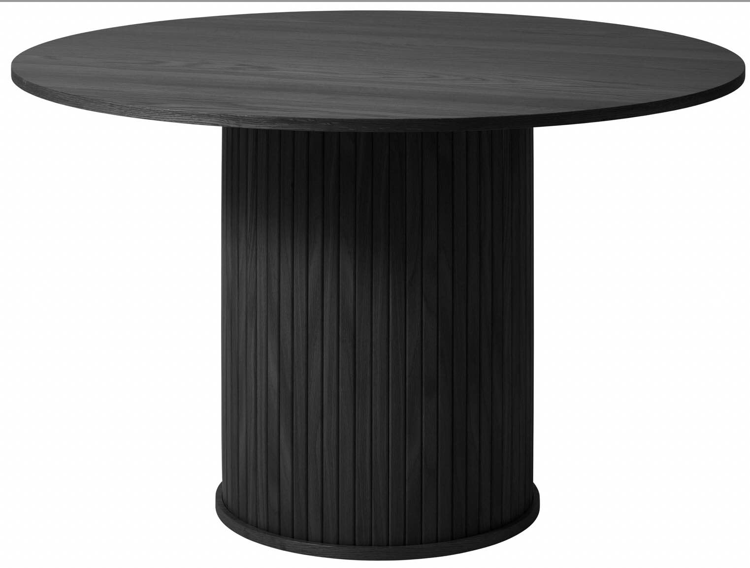 UNIQUE. NOLA DINING TABLE 47” ROUND. BLACK OAK. incomplete. 2 of 3 only.