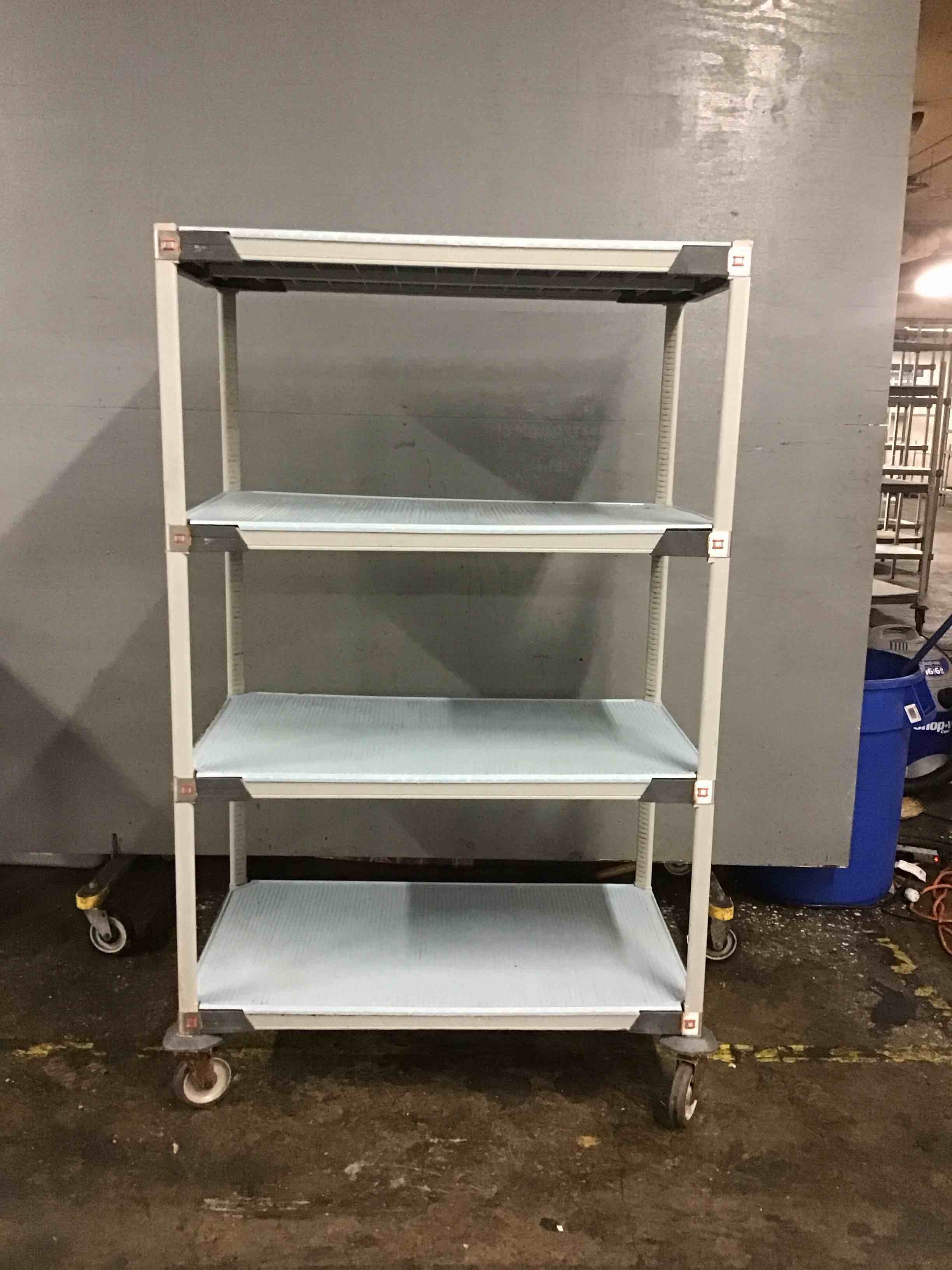 Metro Max Solid Plastic 4 Shelf Storage Rack On Casters