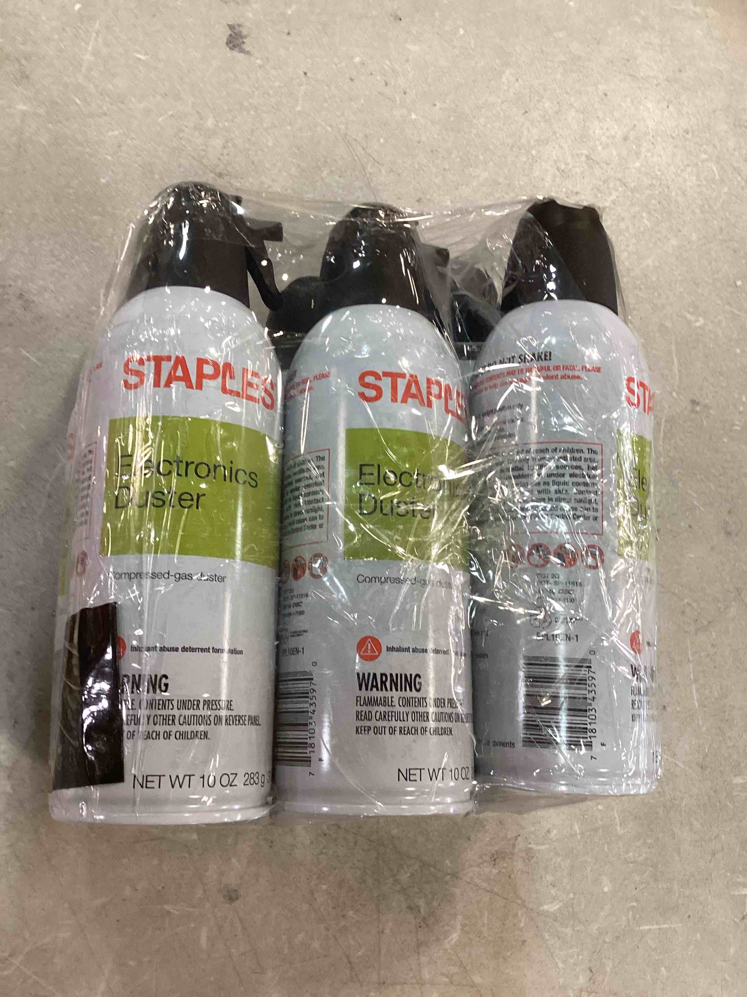 Staples Electronics Air Duster, 10 oz Pack of 6
