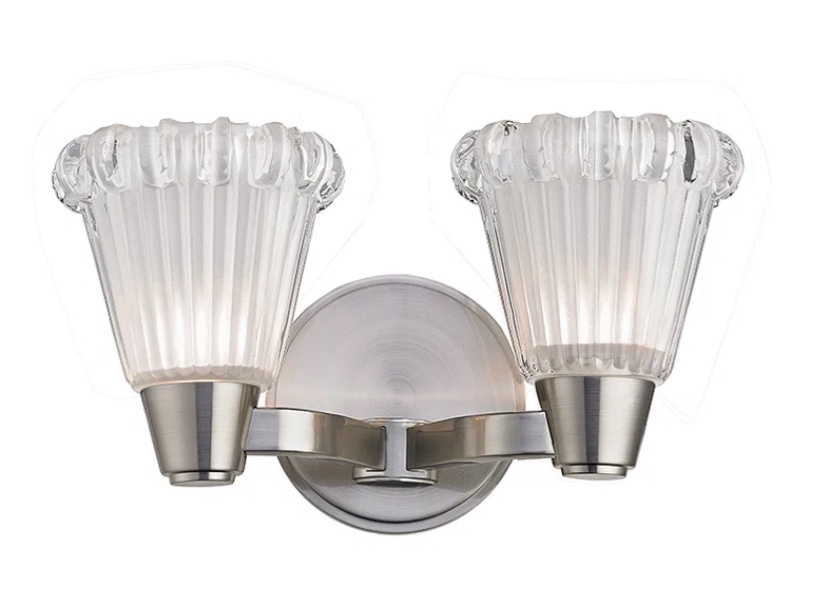 (1 GLASS PIECE MISSING/BROKEN) Varick 2-Light Armed Sconce