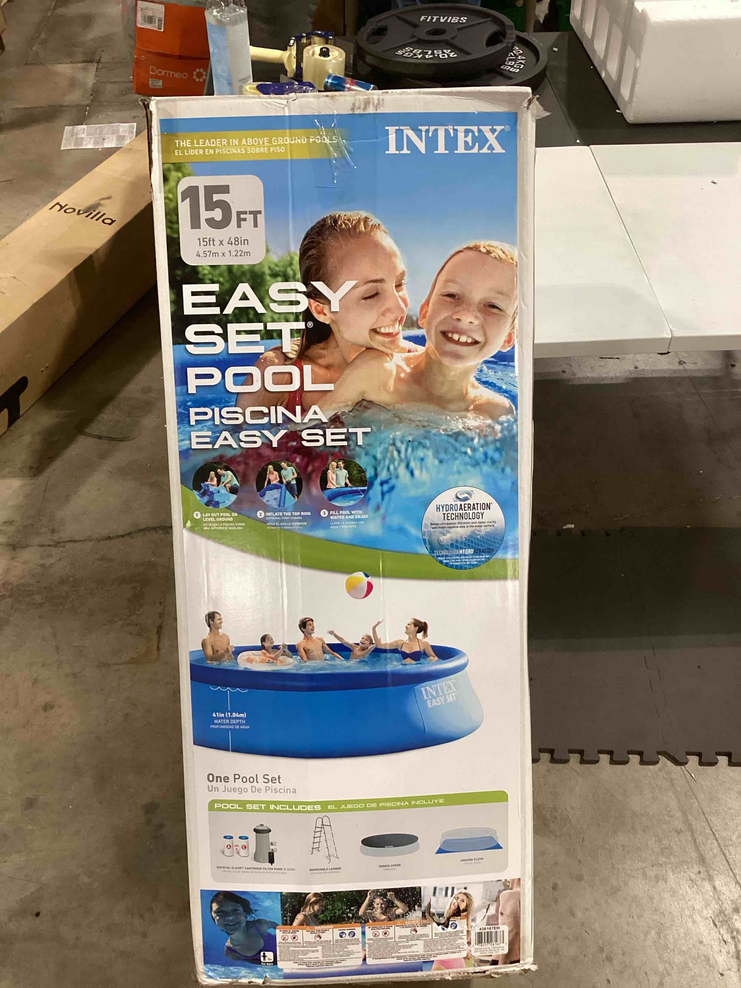 INTEX 28167EH Easy Set Inflatable Swimming Pool Set: 15ft x 48in ...