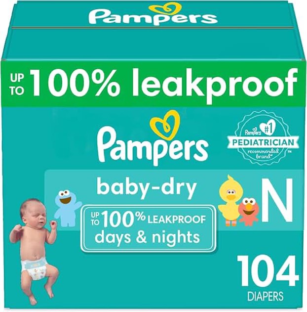 Pampers Baby Dry Diapers Super Pack - NewBorn - 104ct