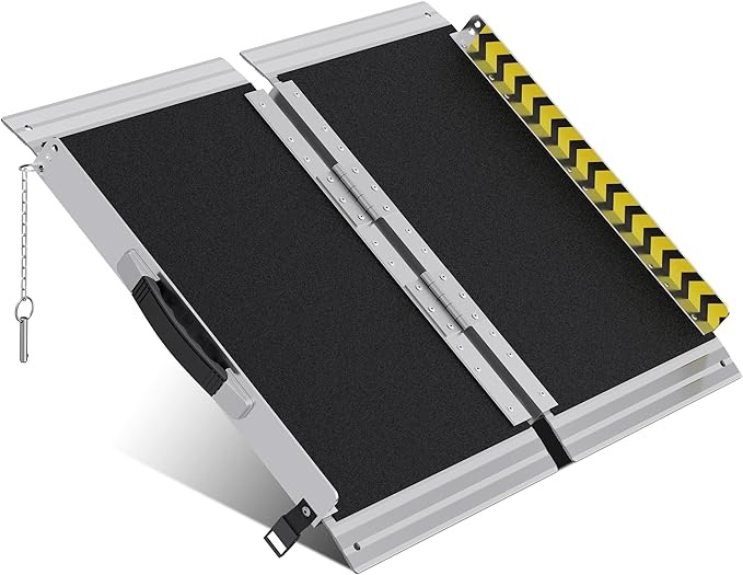 VNN Portable Wheelchair Ramp 2FT, Non-Slip Aluminum Folding Handicap ...