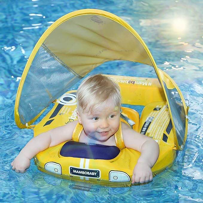 Mambobaby Baby Pool Float with Canopy & Tile, Kalolary Non-Inflatable ...