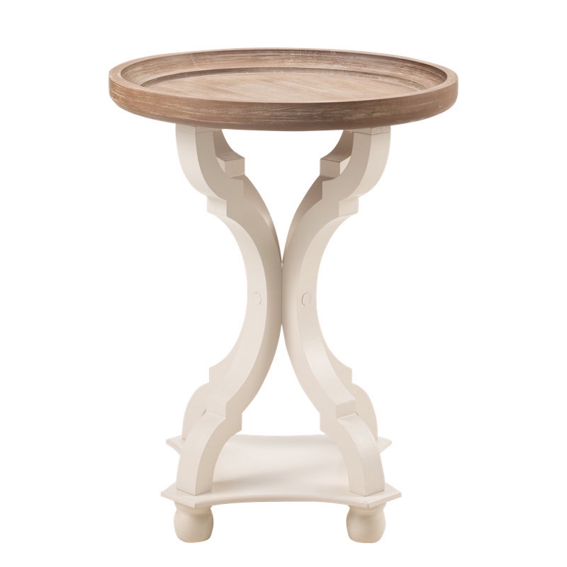 Plaisance Rustic Farmhouse Cottage Core Accent End Table, Natural Tray ...