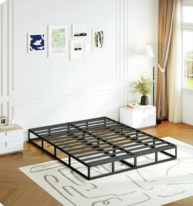 ULIESC 7 inch King Metal Box Spring, Sturdy Mattress Foundation, Fabric ...