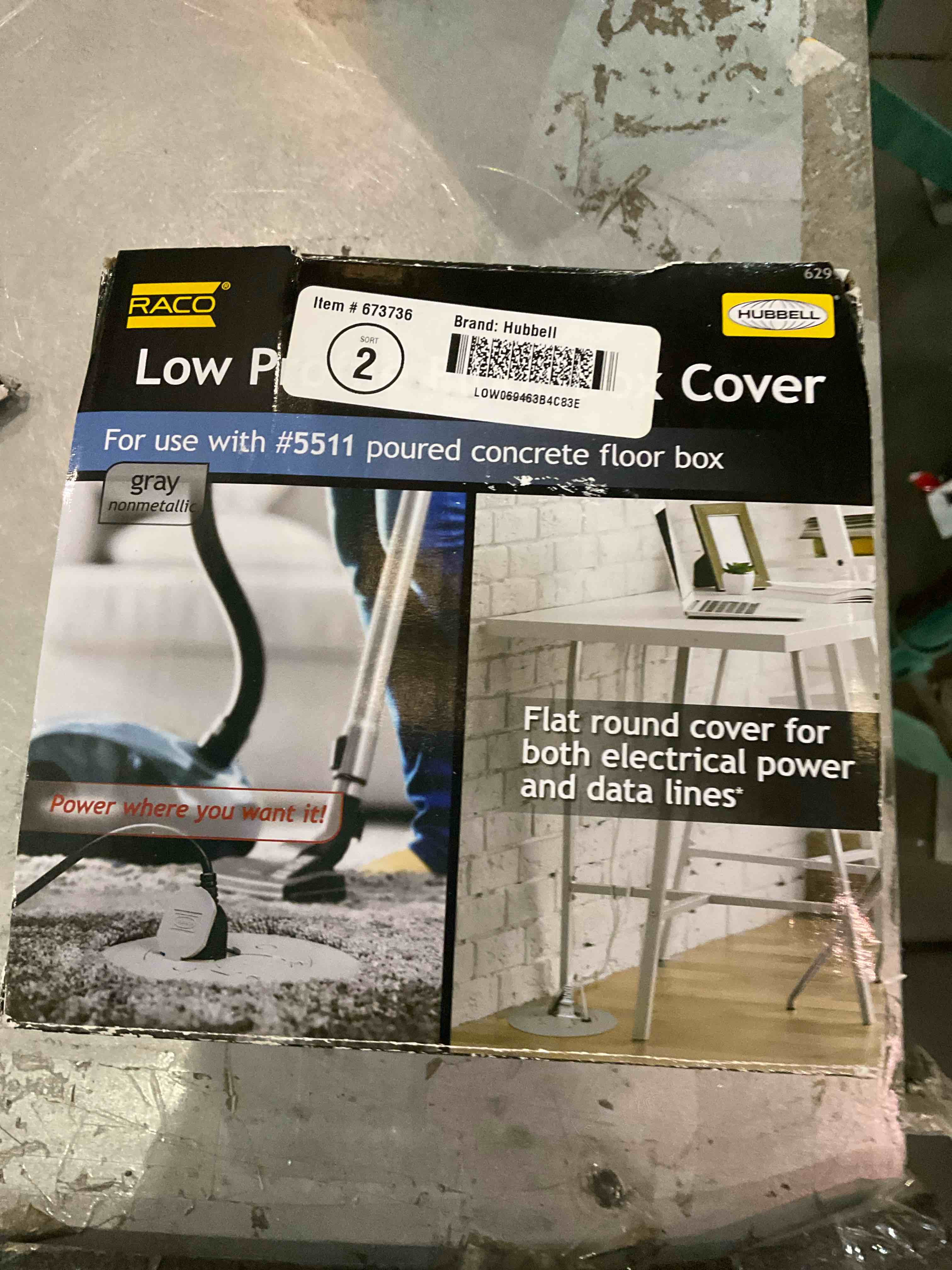 RACO 6299 Round Nonmetallic Cover Kit Two-Lift Lids for 5511 Floor Box ...