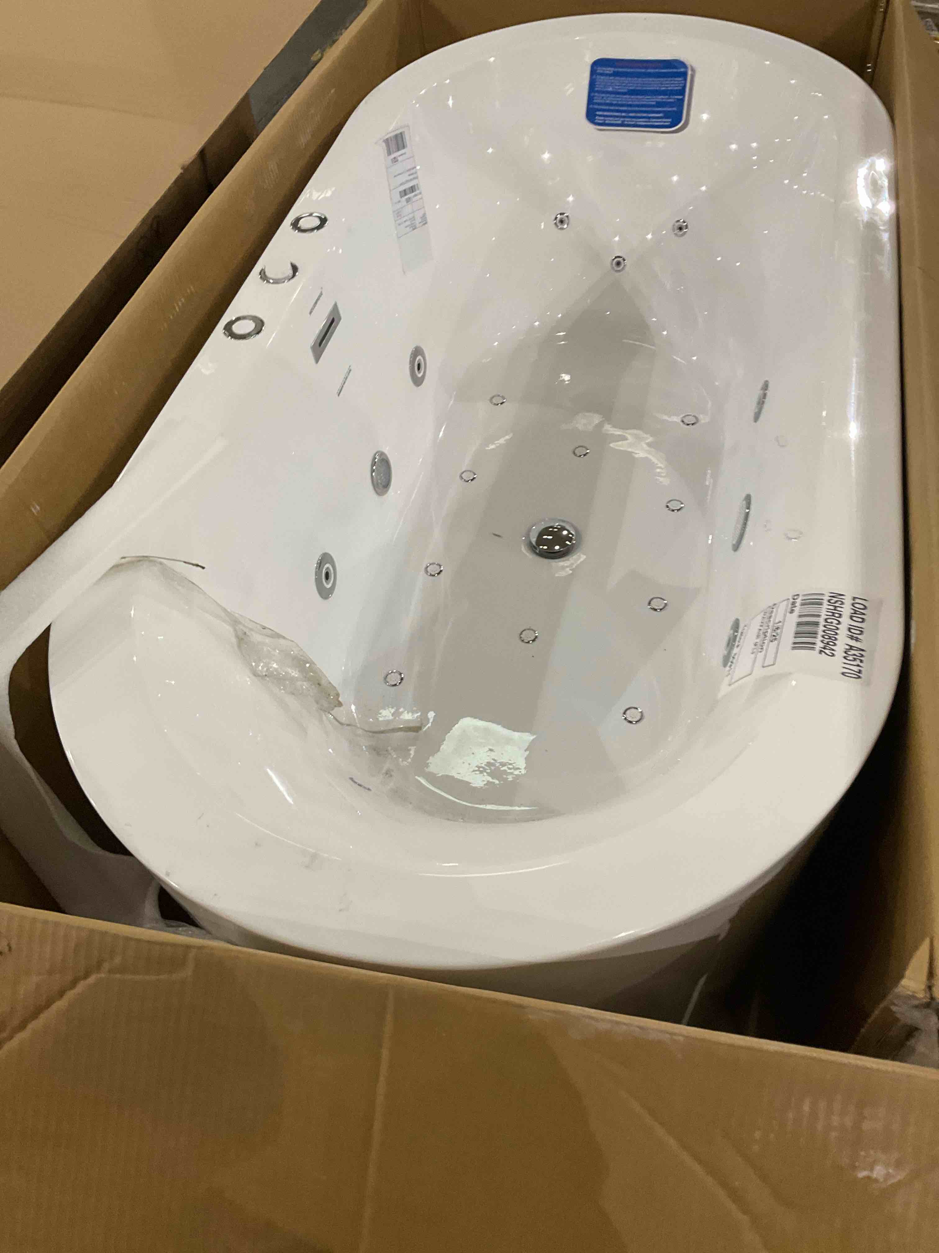 66.5 x 31.88 whirlpool air bubble free standing soaking double