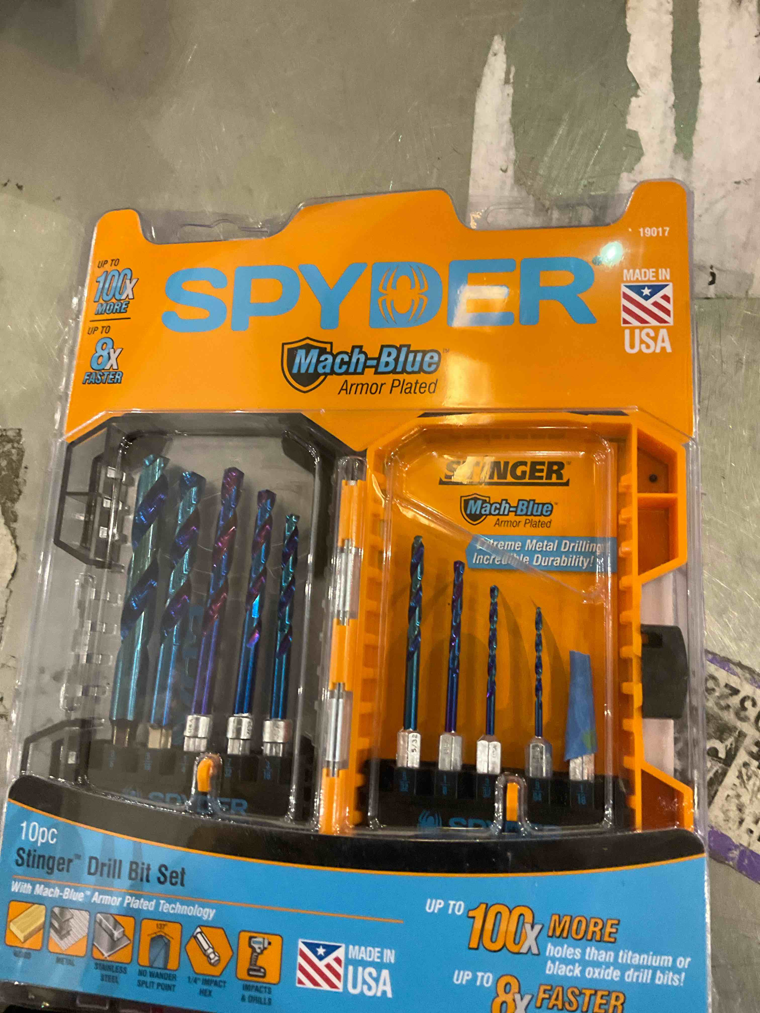 spyder 10pc stinger drill bit set