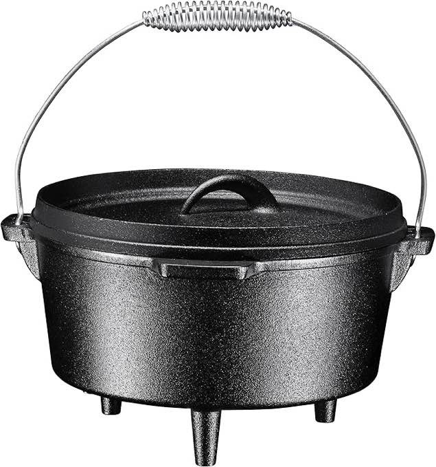 ( with lid have a crack) Bruntmor Round Cast Iron Pot Pre-Seasoned 3 ...