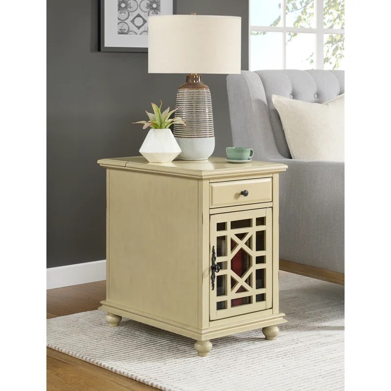 Ahmara End Table with Storage and Built-In Outlets