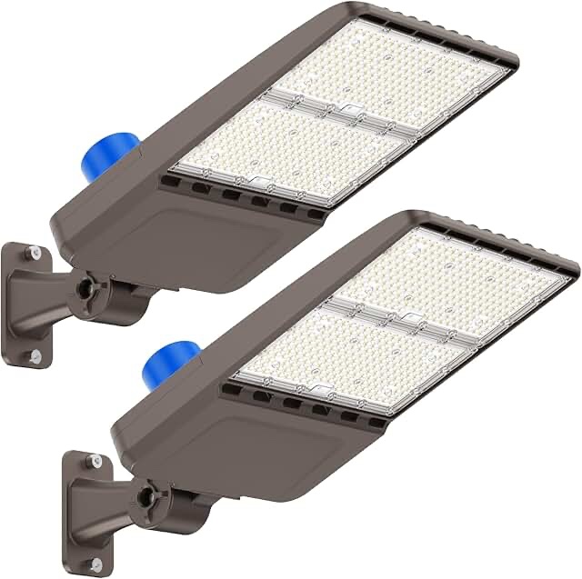 Juyace 300W LED Parking Lot Light Slip Fitter Mount Dusk to Dawn LED Outdoor Lighting Exterior ...