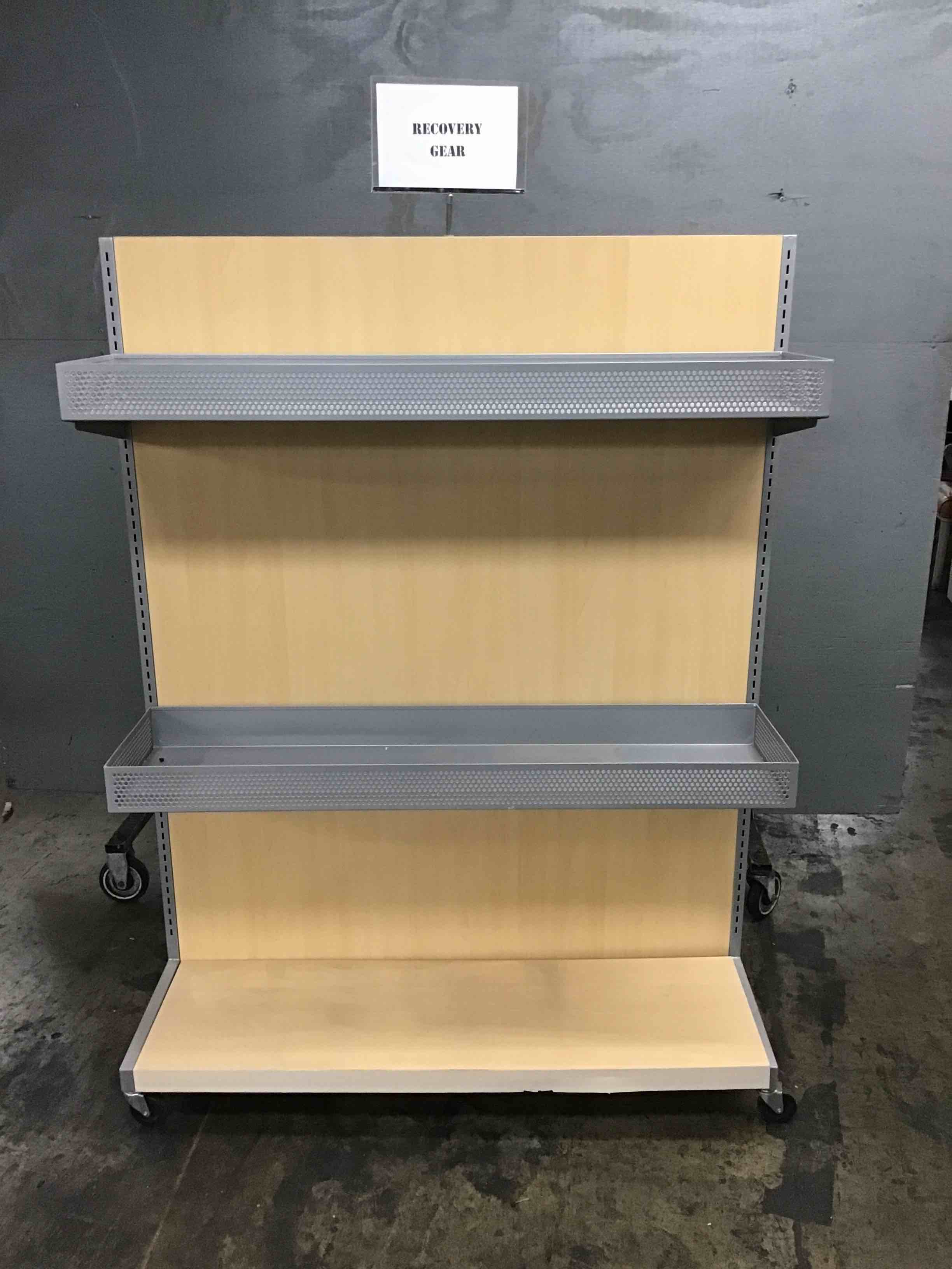 Metal Mobile Gondola Double-Sided with 3 Shelves