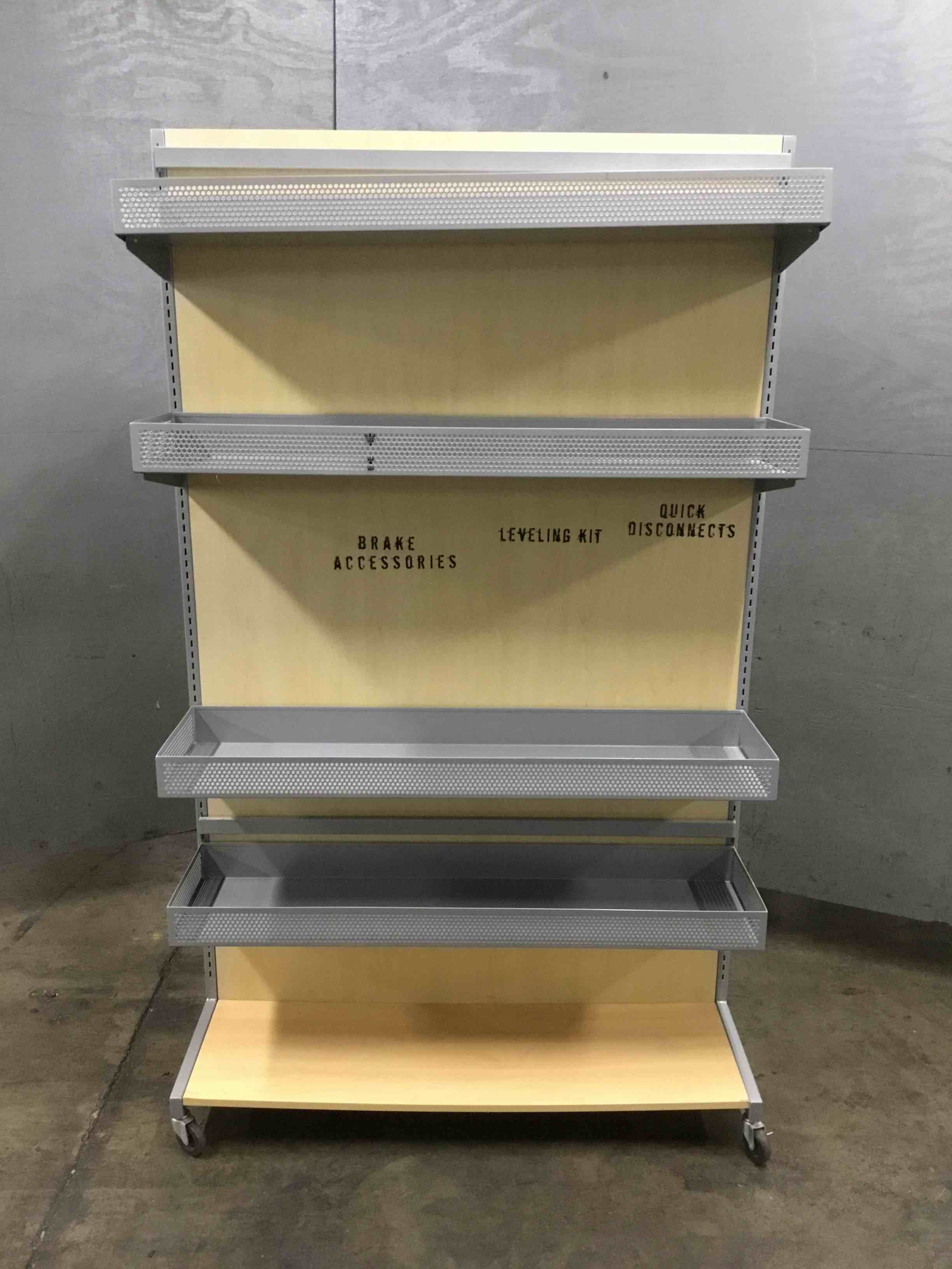 Metal Mobile Gondola Double-Sided with 7 Shelves