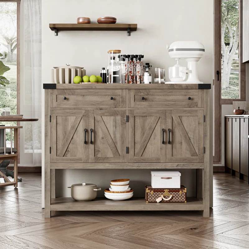 Darius 47.2" W Console Table with 2 Drawers and 2 Double-Door Cabinet