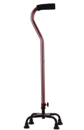 Walking Stick Four Feet Elderly Non Slip Cane Adjustable Height ...