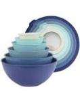 COOK WITH COLOR Mixing Bowls with TPR Lids - 12 Piece Plastic Nesting ...