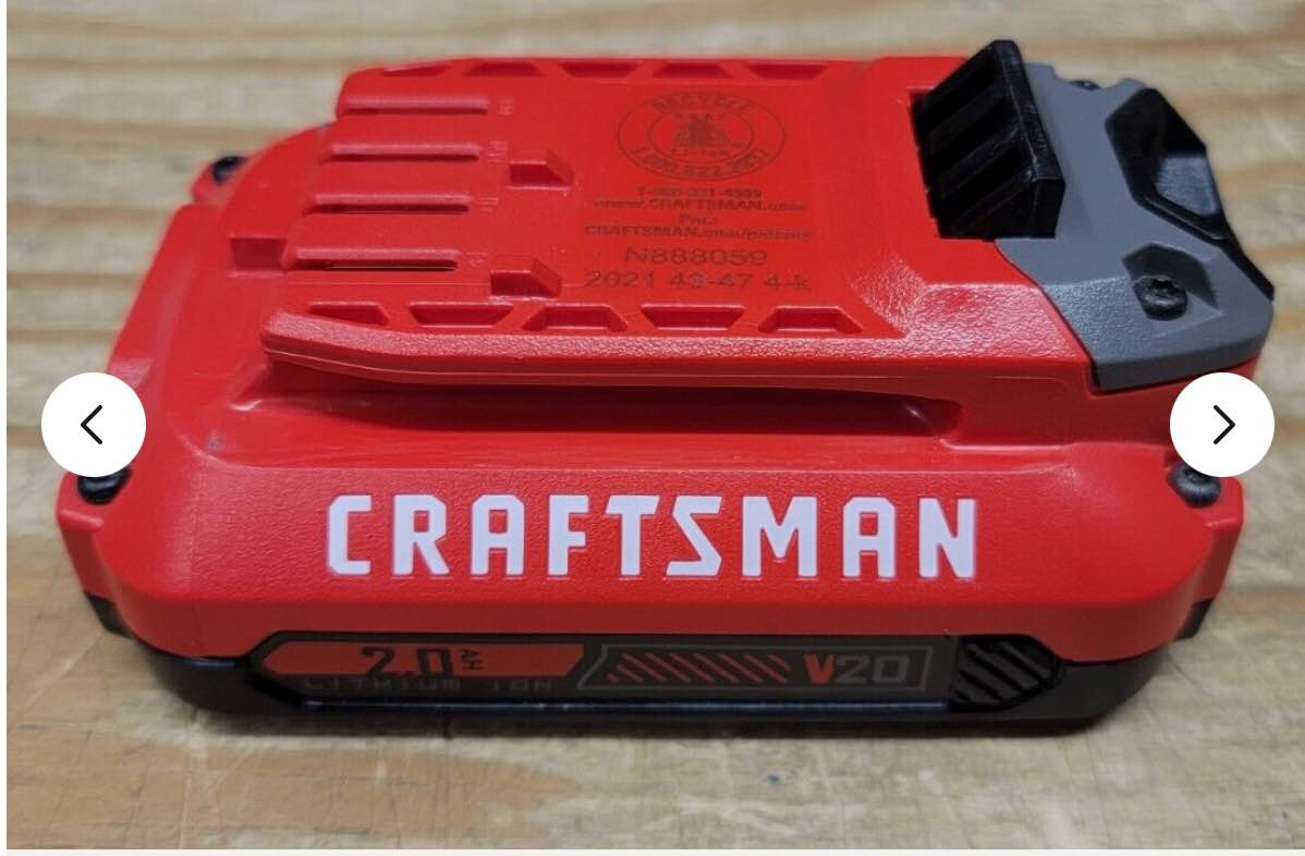 pack 2 Craftsman 20V 2.0Ah Lithium-Ion Battery (CMCB202)