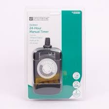 Utilitech outdoor 24-hour manual timer with two grounded outlets. It is ...