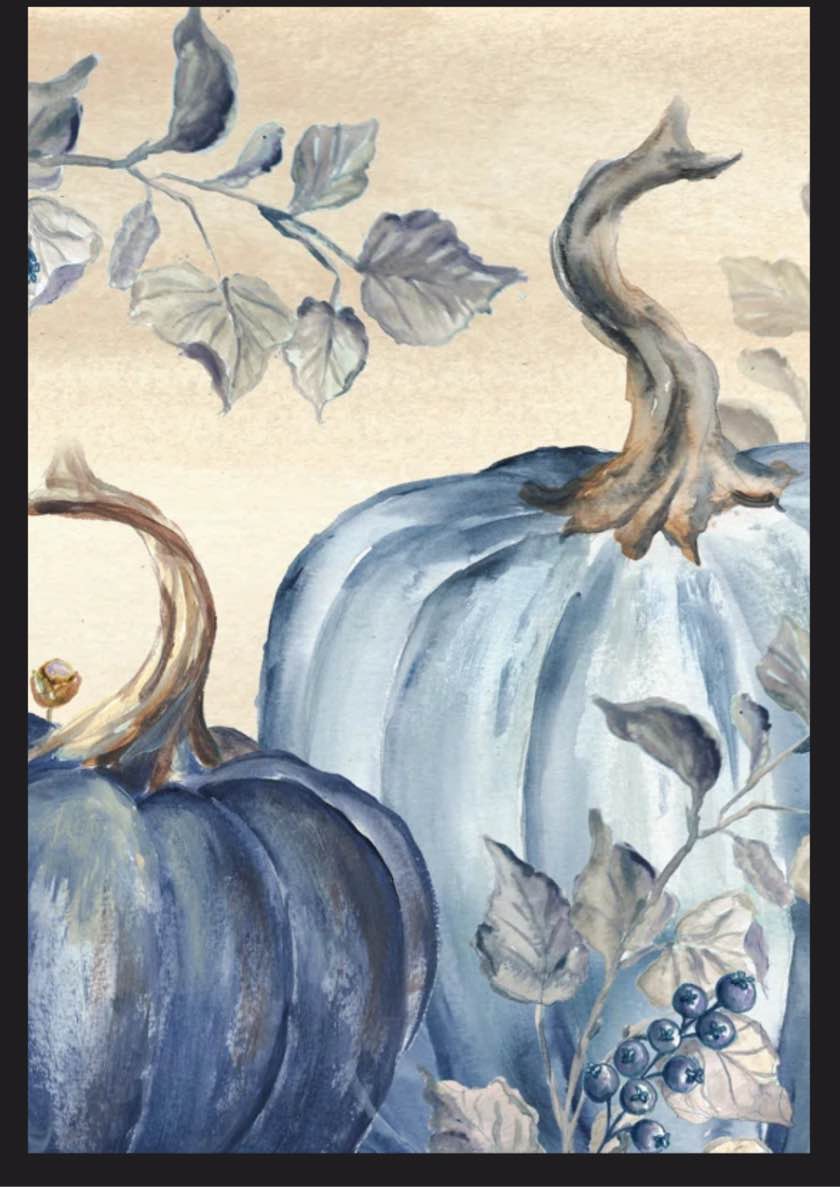 Autumn Blue Pumpkin Canvas Wall Art, Navy Blue Pumpkins Decor, Fall ...