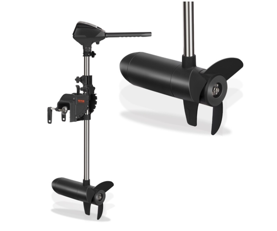 VEVOR Electric Trolling Motor 55lb Thrust Transom Mounted 24-Volt Boat ...