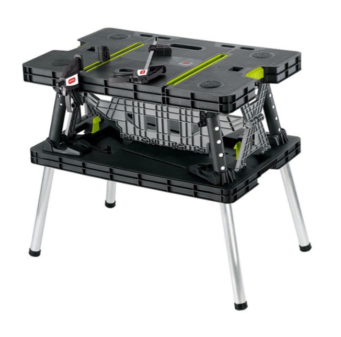 Keter Folding Work Table with Two Adjustable Clamps