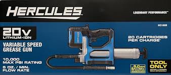 Hercules 20V Cordless Variable Speed Grease Gun. Key features include ...