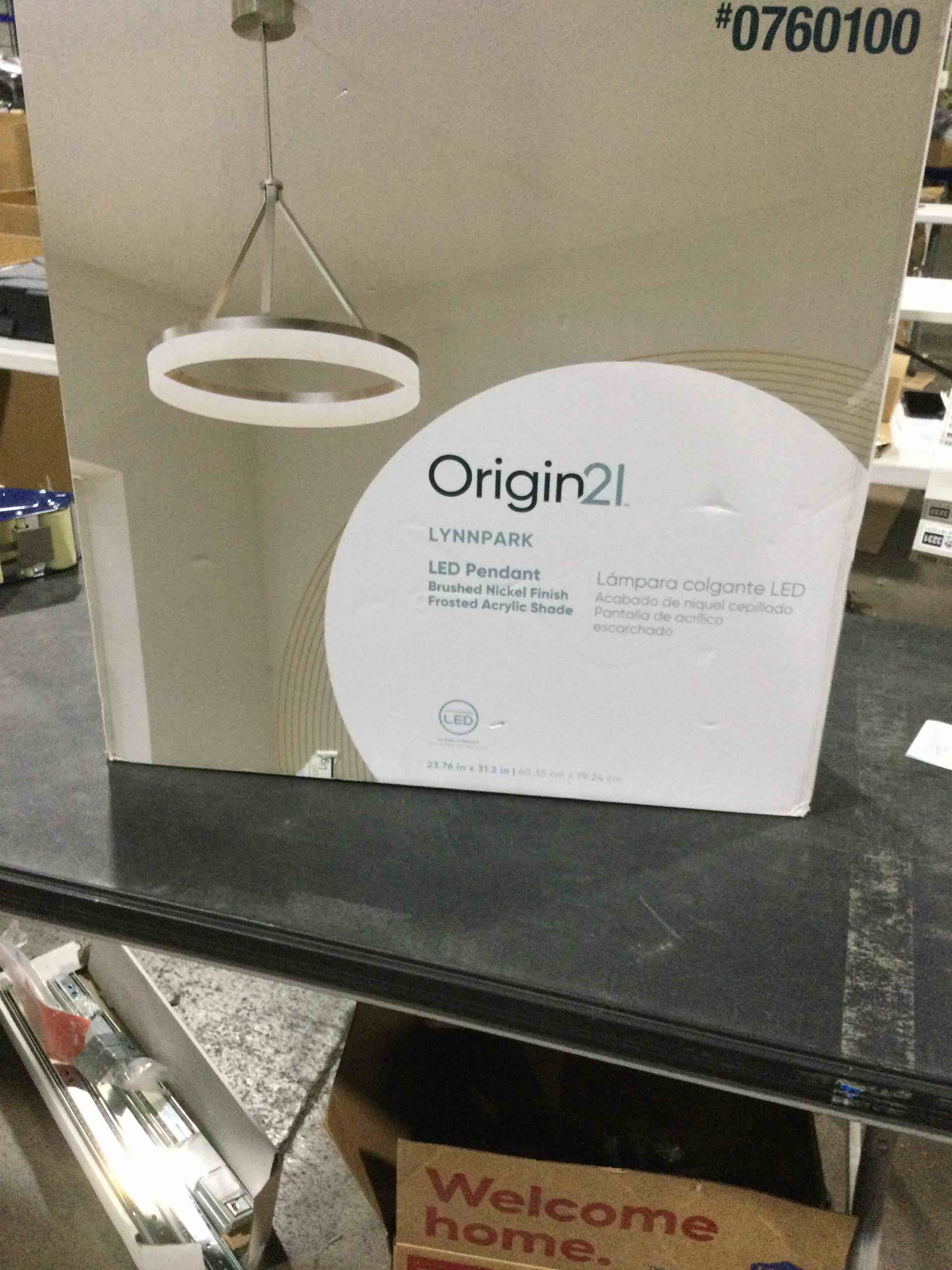 Origin 21 Lynnpark Brushed Nickel Modern/Contemporary LED Hanging Pendant Light