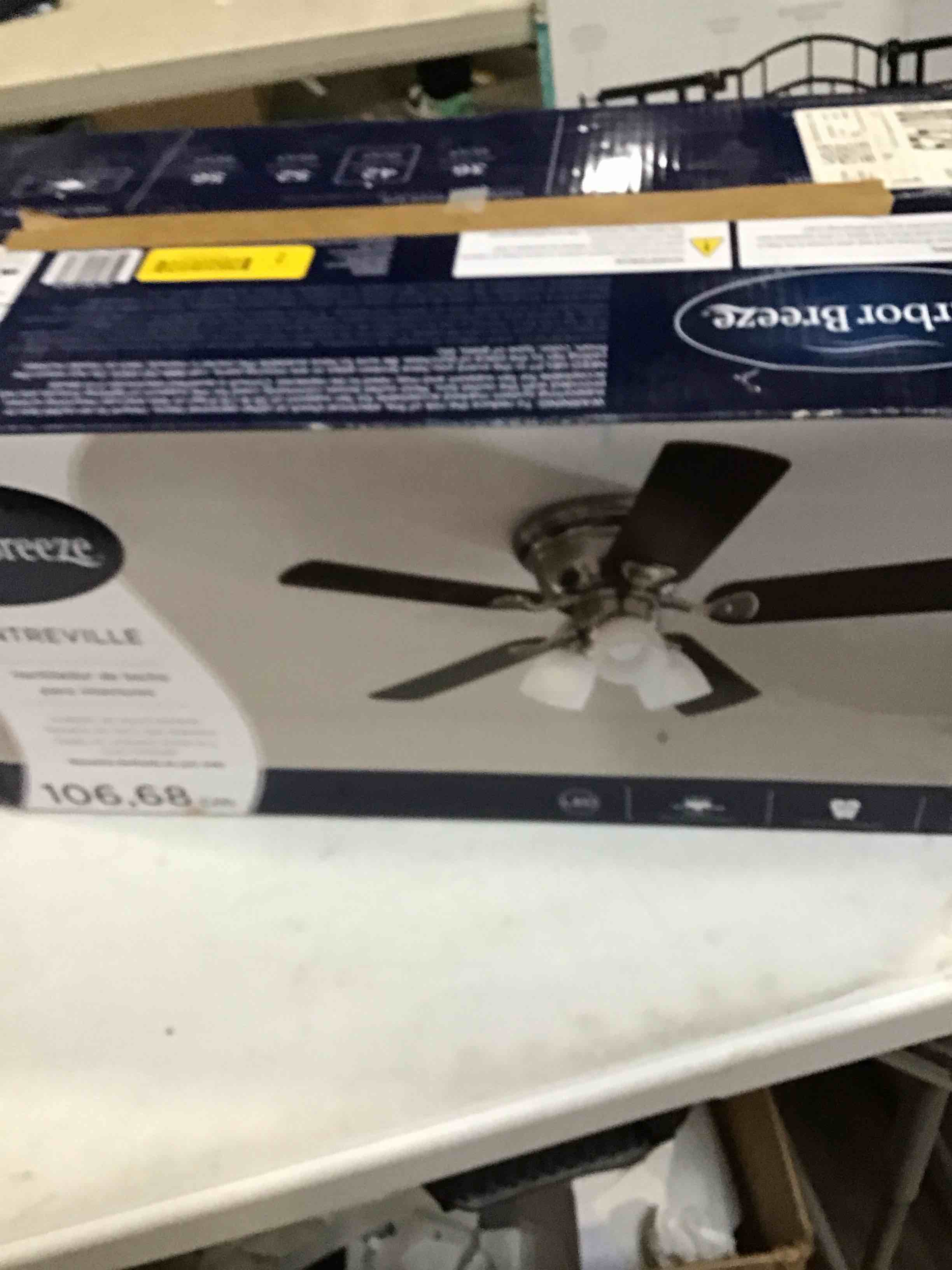 harbor breeze centreville 42-in brushed nickel indoor flush mount ...