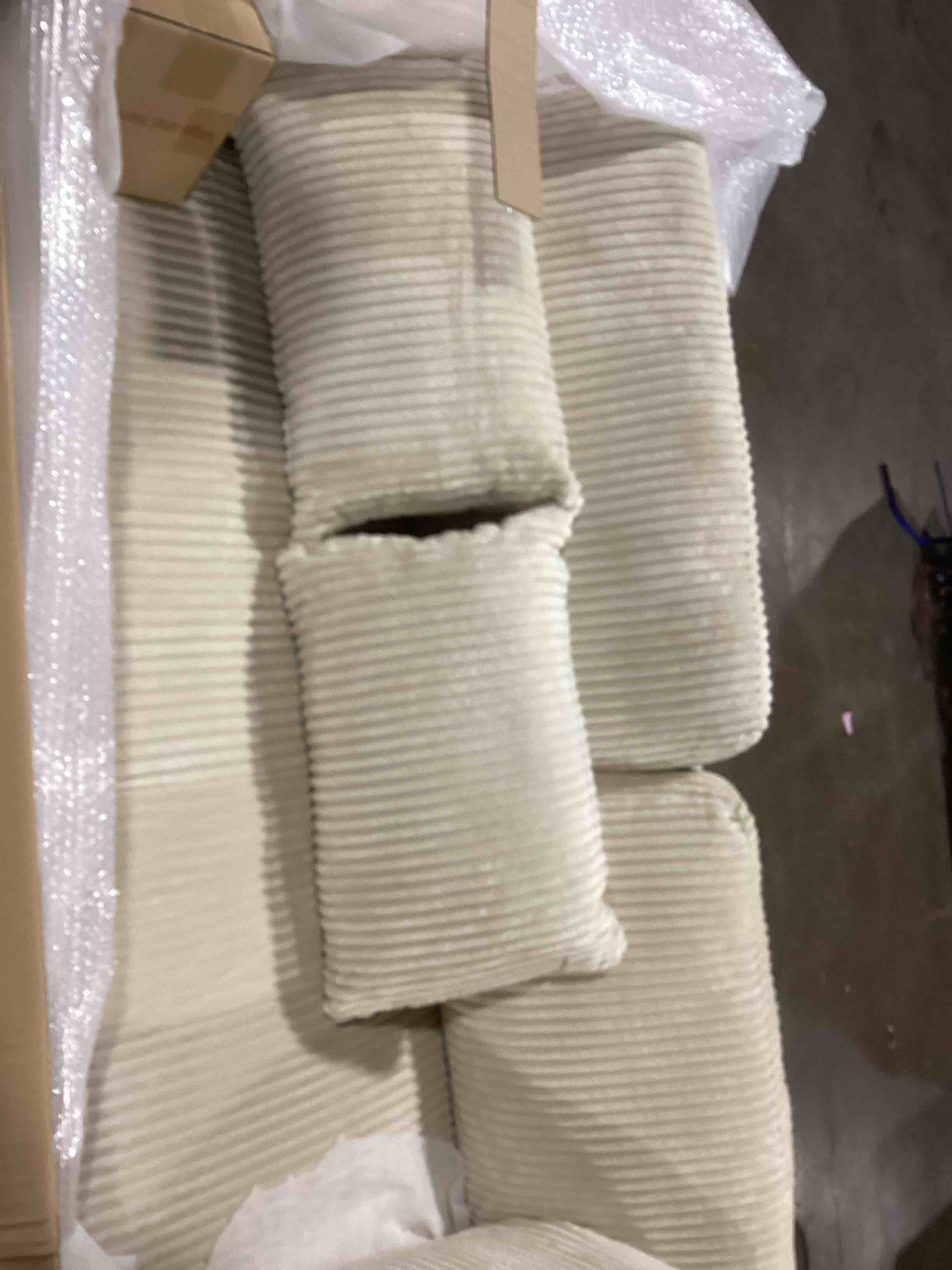 cream corduroy Plush couch Beige corduroy sofas provide cozy seating ...