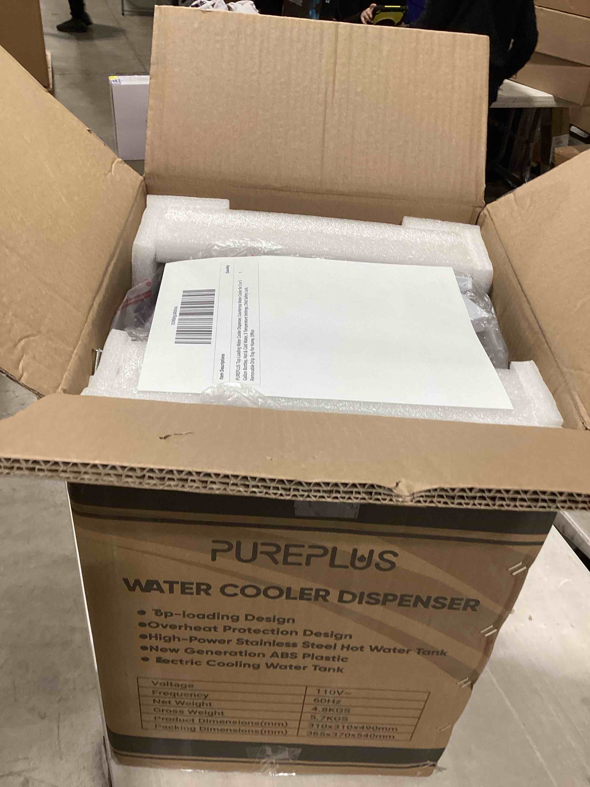 Pure plus water cooler dispenser