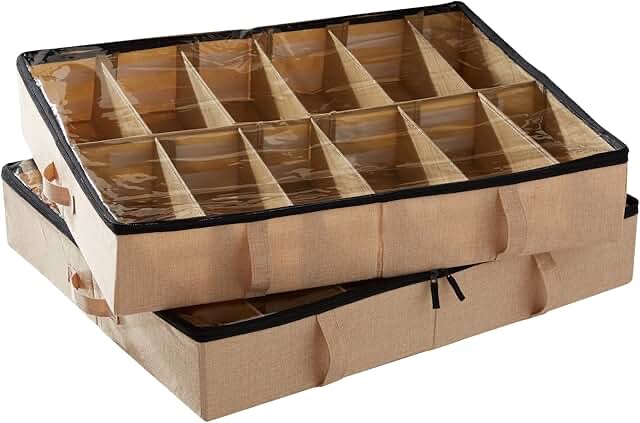 24 Compartment Soft Fabric Underbed Storage Set