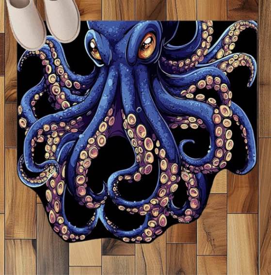 Cthulhu Tentacles Octopus Rug Bath Mat, Funny Unique Octopus Goth Cool ...