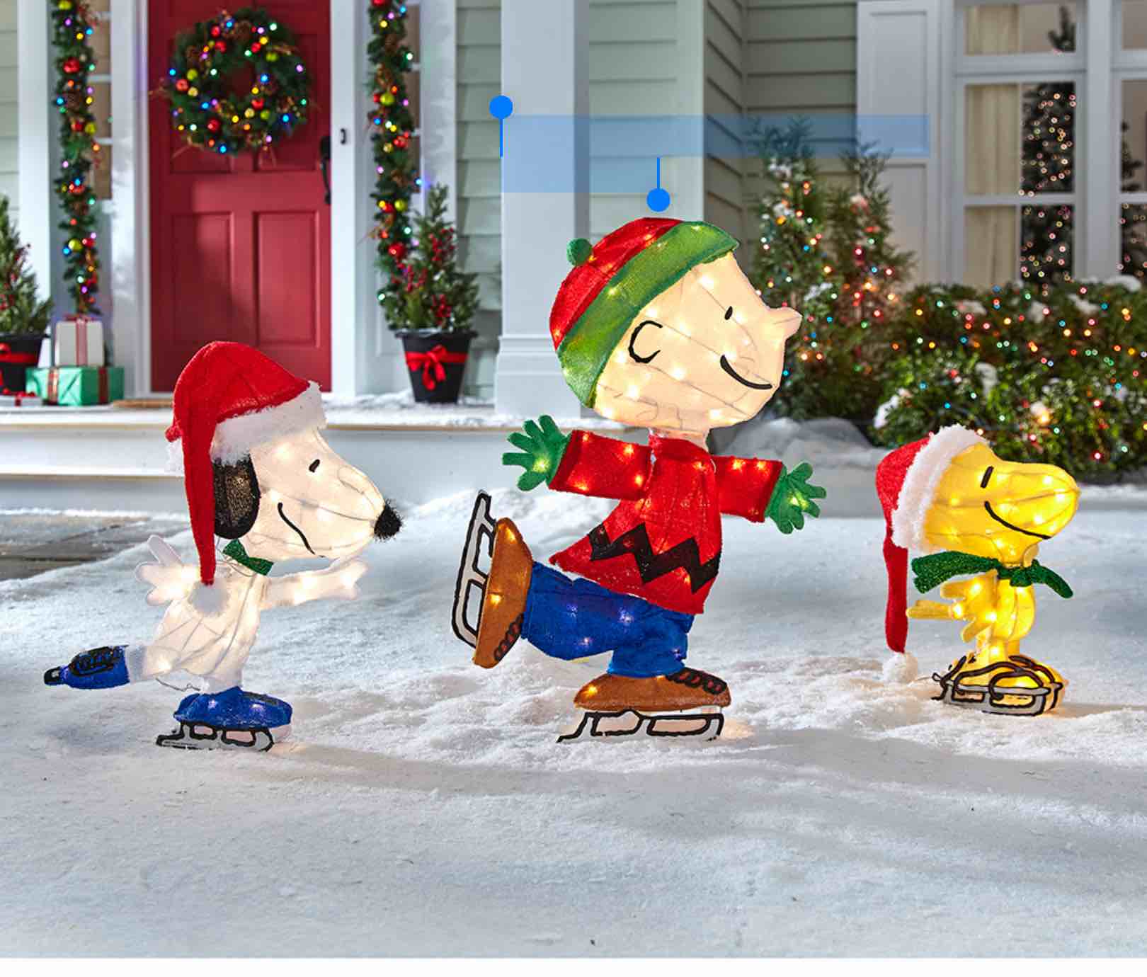 The Illuminated Peanuts Ice Skating Trio