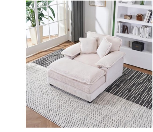 Corduroy Sofa One Seater Couch Sofa Reclinable Individual with 2 Toss ...