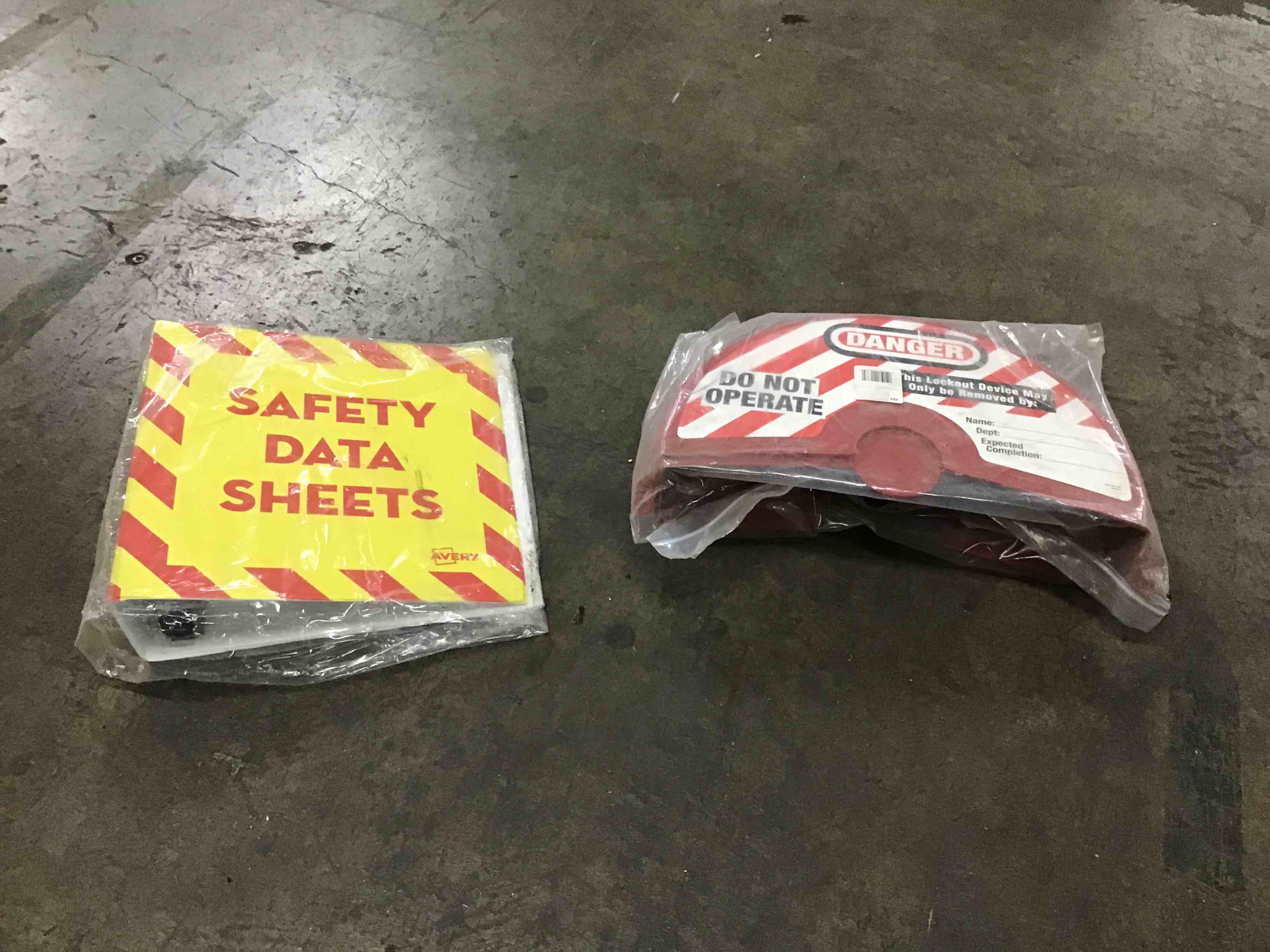 Safety Data Sheets Binder and Masterlock Lockout Covers