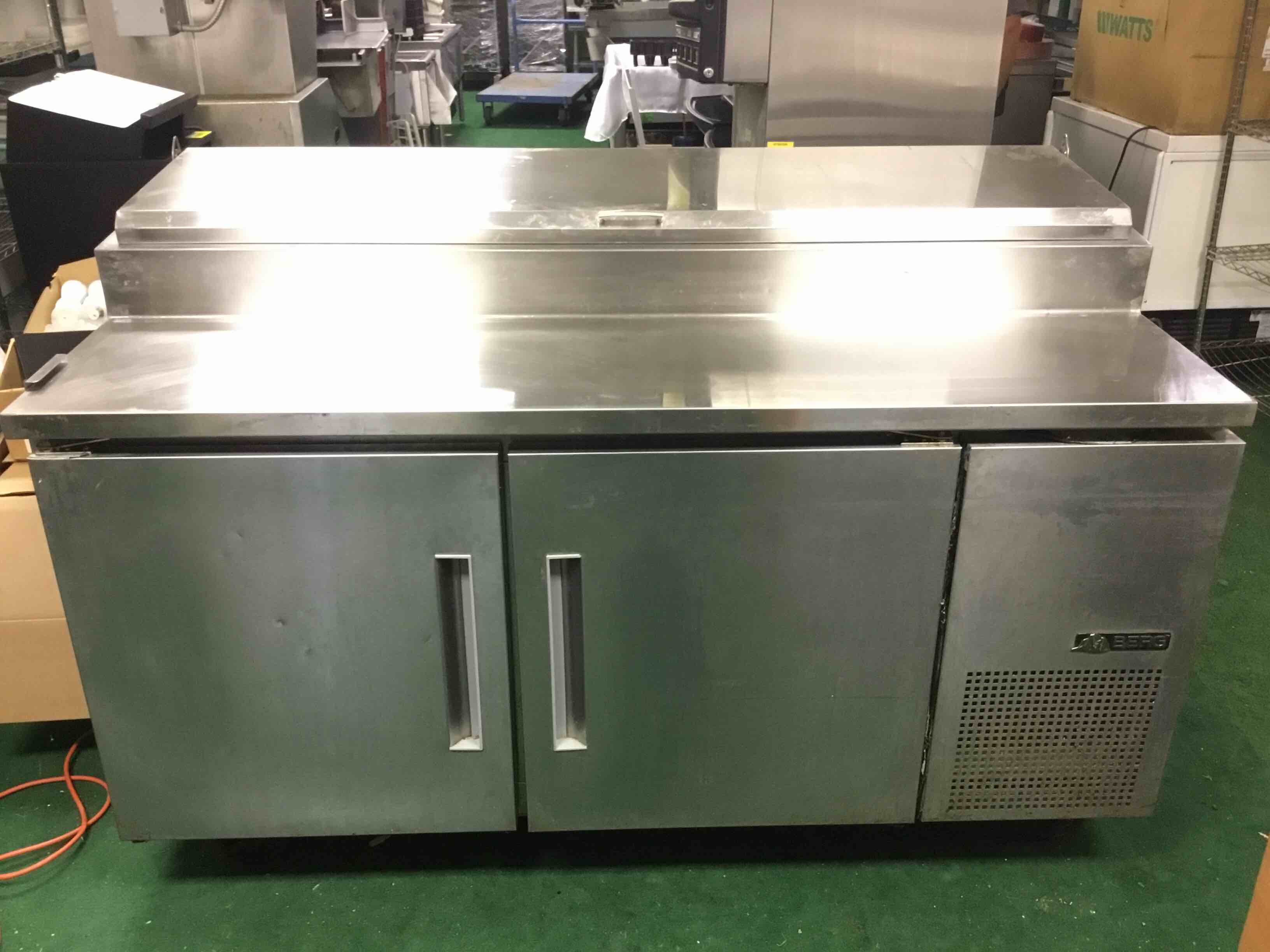 Berg 67 Inch Stainless Steel 2-Door Refrigerated Prep Table