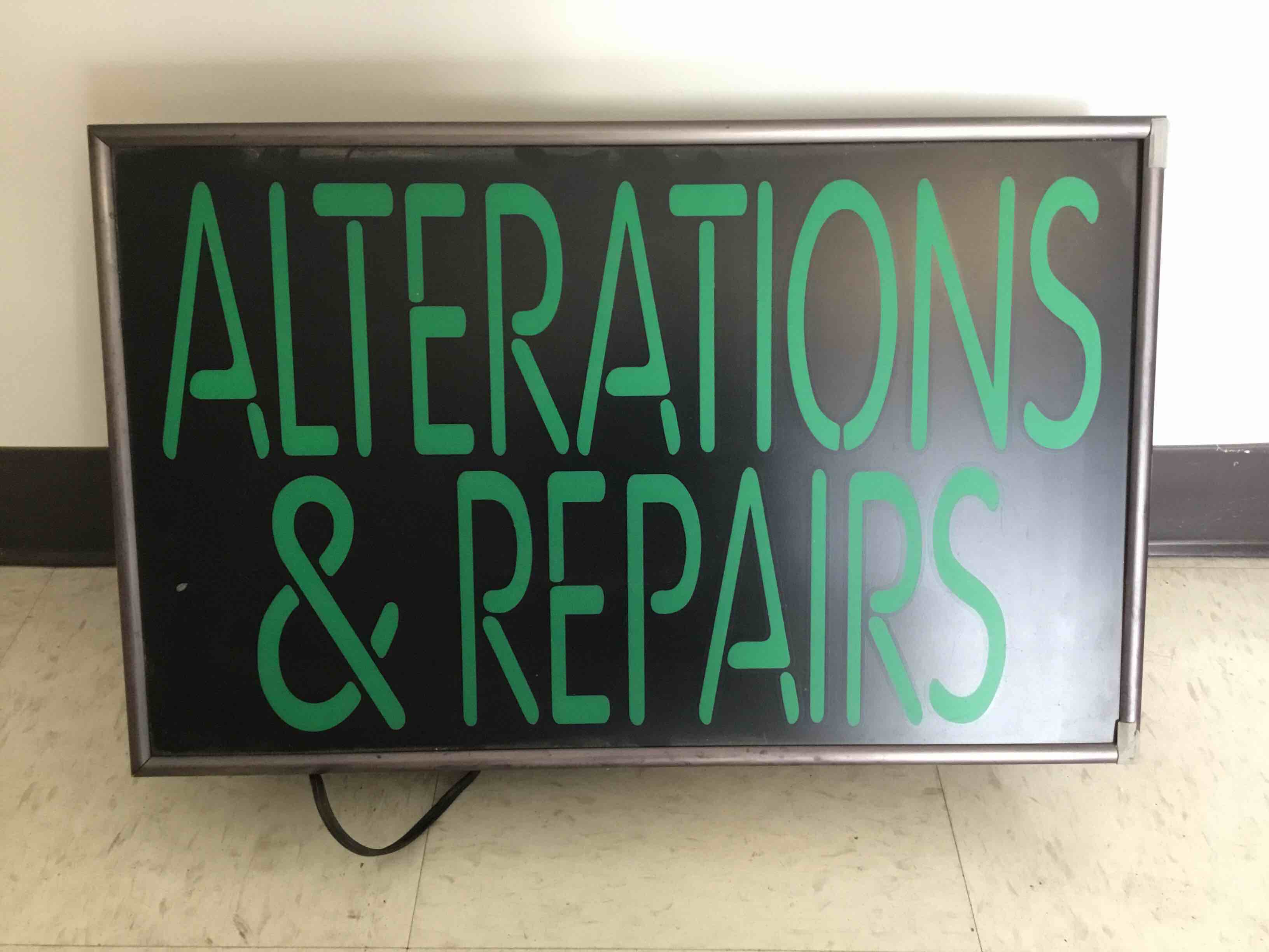 Alterations And Repairs Light Up Sign
