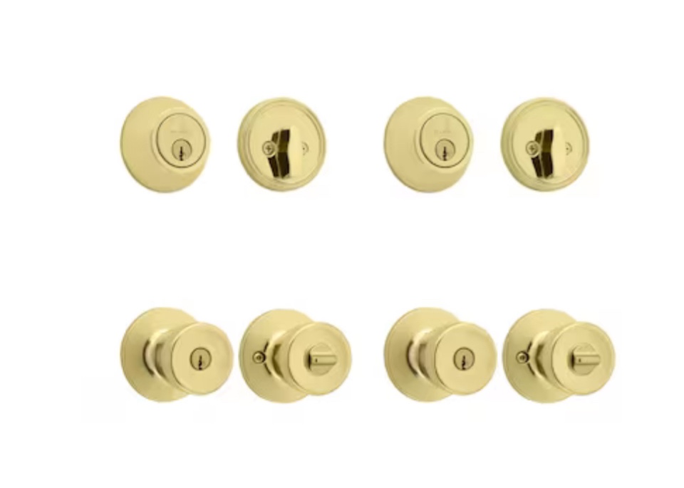 RELIABILT Gallo Polished Brass Exterior Single-cylinder deadbolt Keyed ...