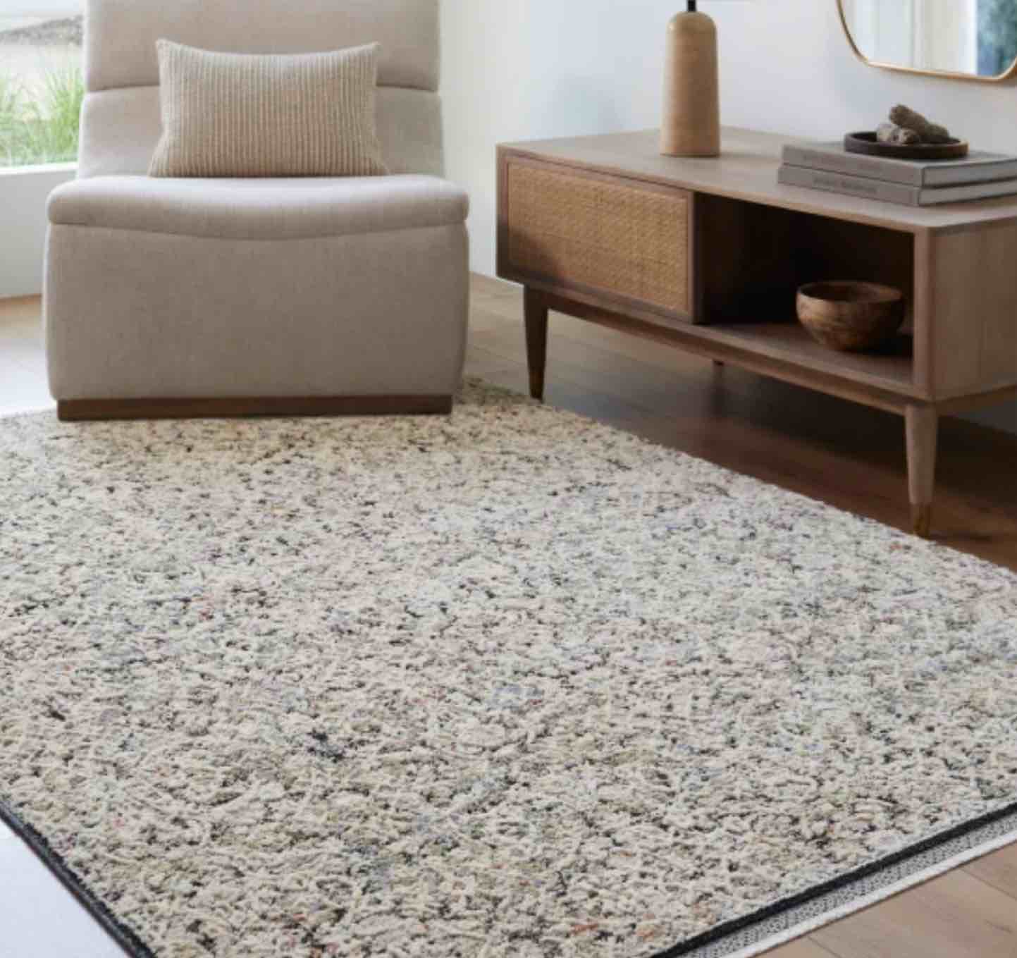 Peighton Area Rug Collection, Cream/Black Rivaldo 8x10