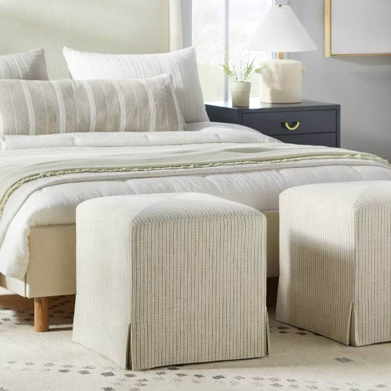 Lynwood Slipcover Cube Ottoman Gray - Threshold? designed with Studio ...